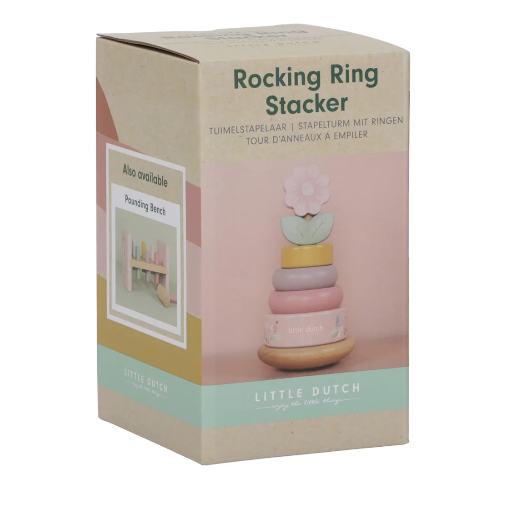 Little Dutch Wooden Flower Rocking Ring Stacker - Fairy Garden – All ...